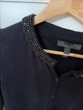Mango | Sweaters | Mango Black Beadedcollar Womens Cardigan | Poshmark